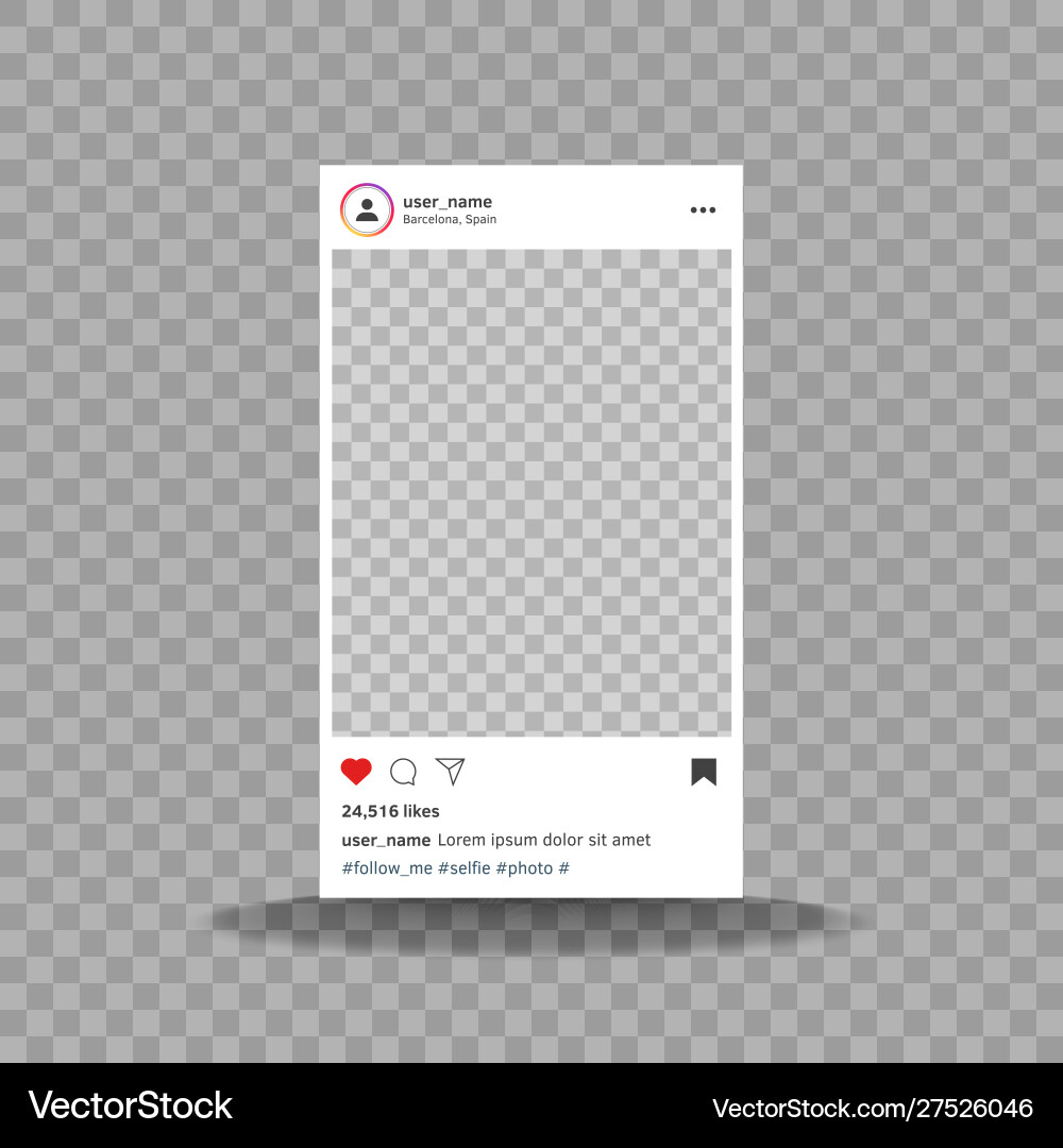 Instagram Post Frame Template Royalty Free Vector Image