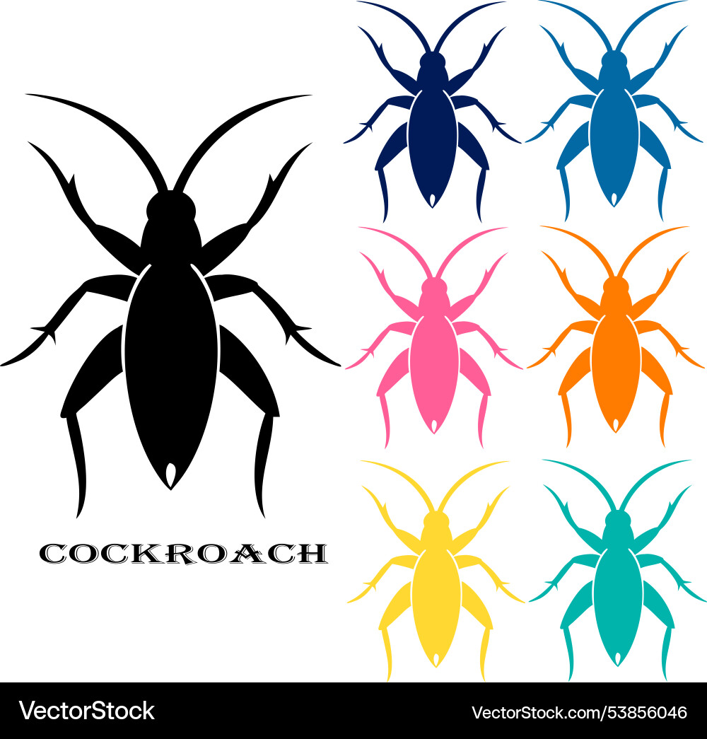 Isolated cockroach icon on white background black Vector Image