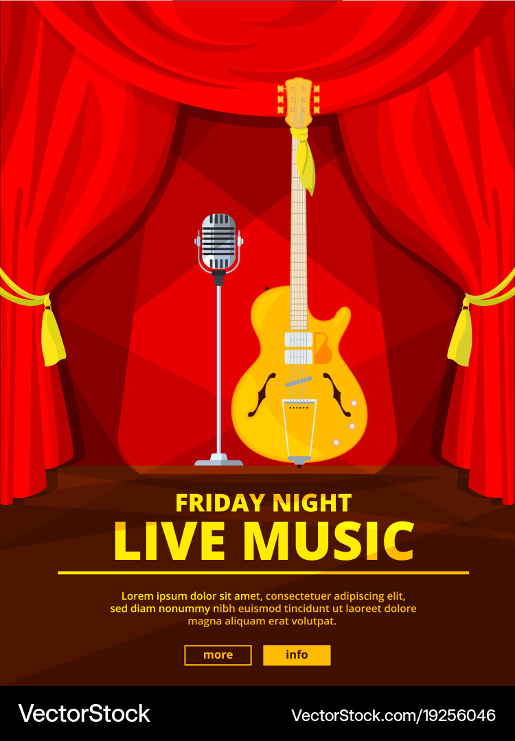 Poster invitation at live music concert Royalty Free Vector