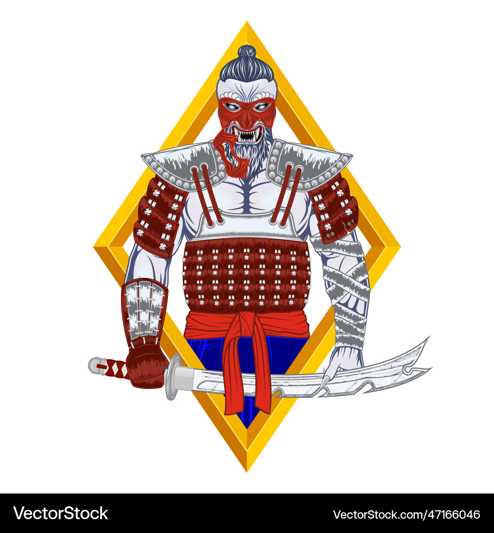 Samurai onni 2022 0004 col Royalty Free Vector Image