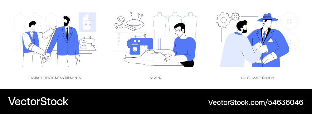 Tailoring isolated cartoon se Royalty Free Vector Image