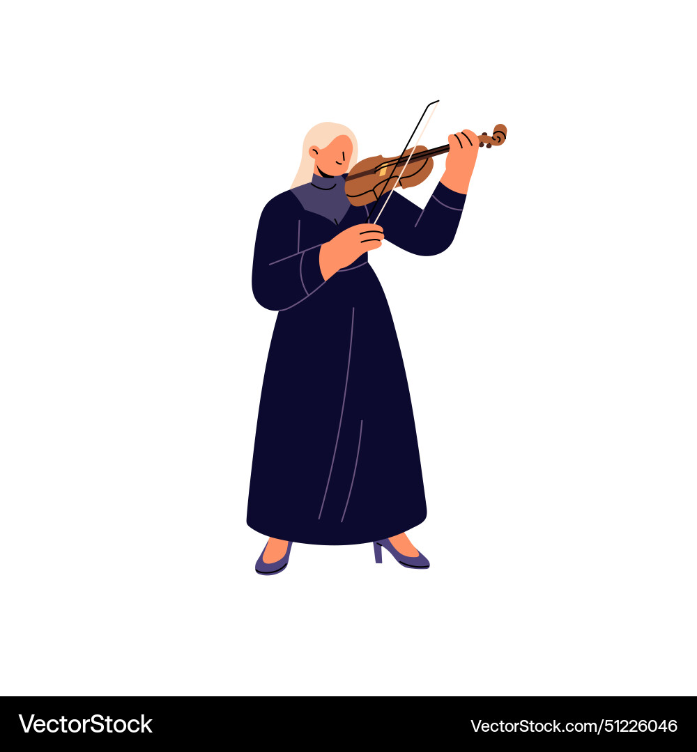 Talented violinist plays violin with fiddle bow Vector Image