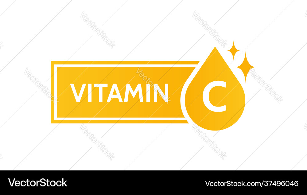 Vitamin c label icon logo design medicine Vector Image