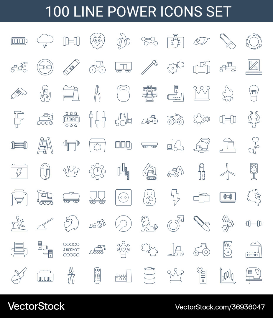 100 power icons Royalty Free Vector Image - VectorStock