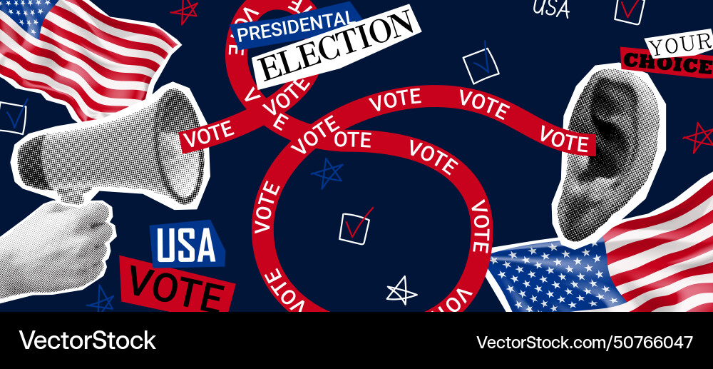 2024 us presidential election collage Royalty Free Vector