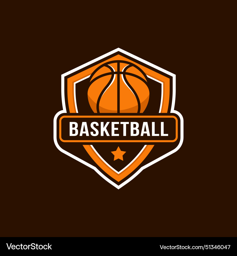 Basketball logo badge template Royalty Free Vector Image