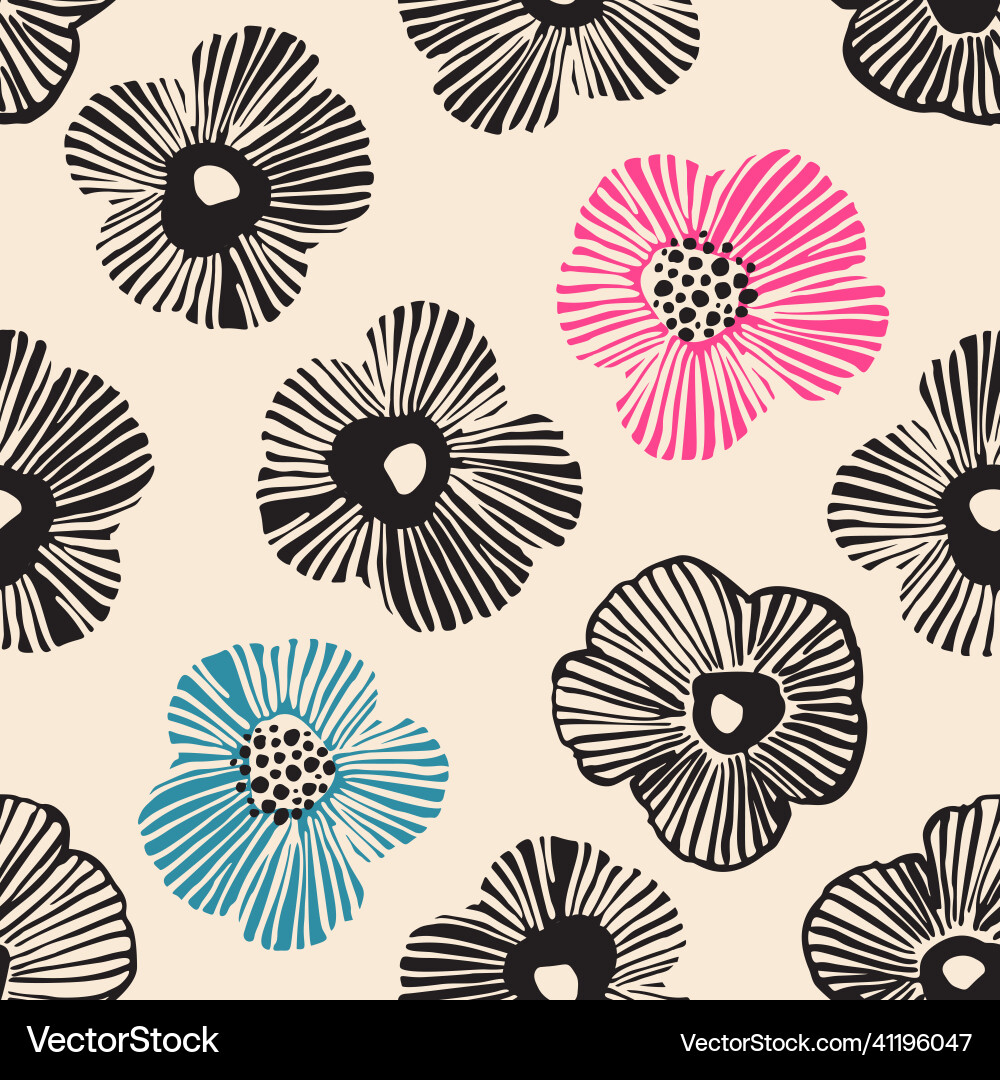 Big blooming daisy flowers decorative art Vector Image