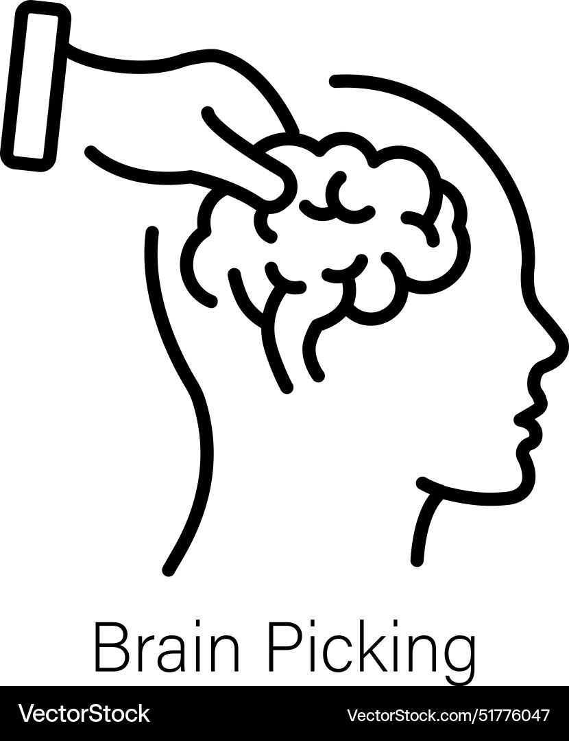 Brain picking Royalty Free Vector Image - VectorStock