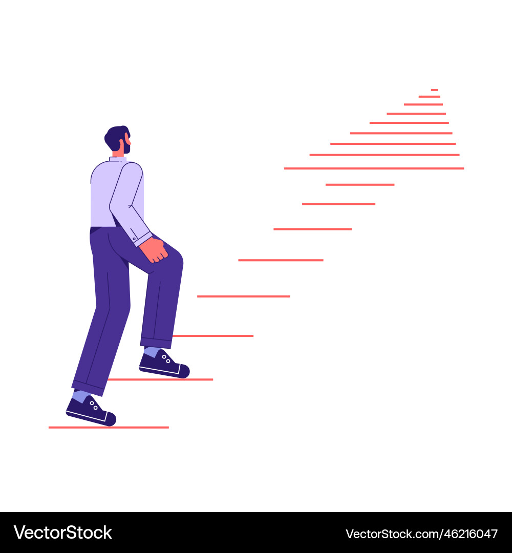 Career growth stairway to success concept Vector Image