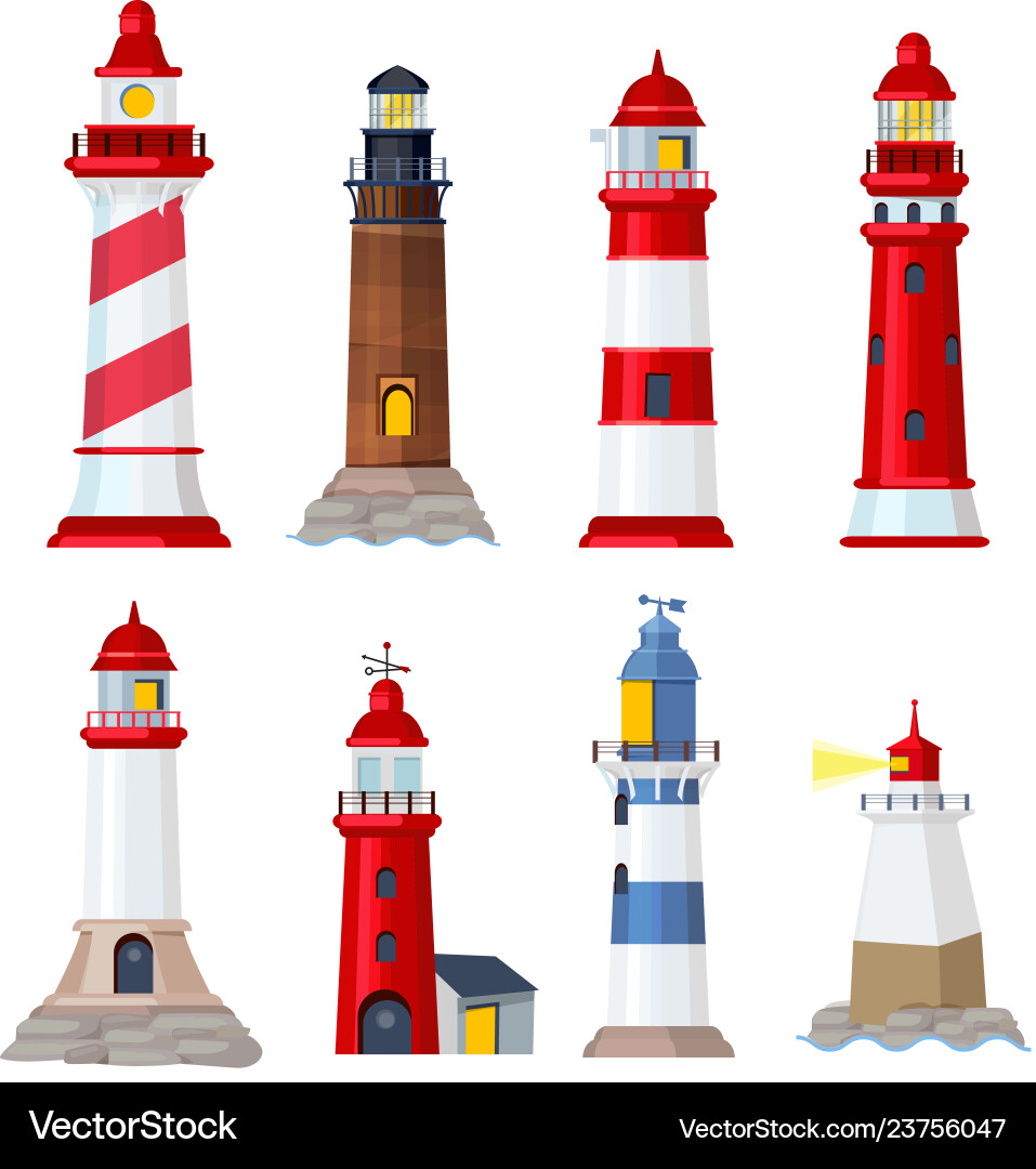 Cartoon Lighthouse - Port & Sea Royalty Free Vector