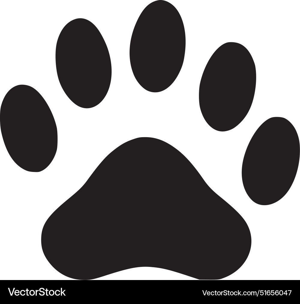 Dog paw - minimalist and flat logo Royalty Free Vector Image