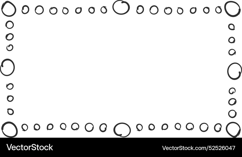 Doodle circle line border rectangular scrapbook Vector Image