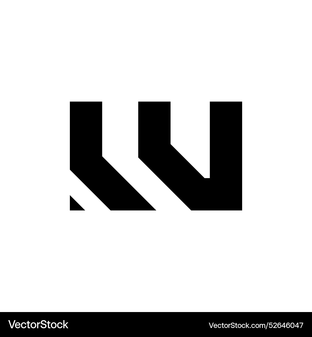 Letter wu initial creative modern shapes alphabet Vector Image