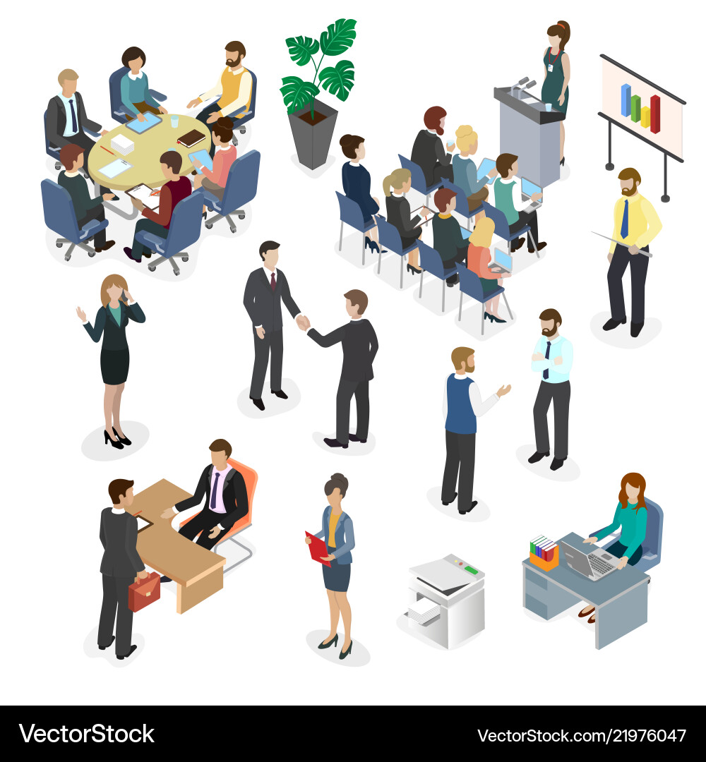 Office workers during the working day Royalty Free Vector