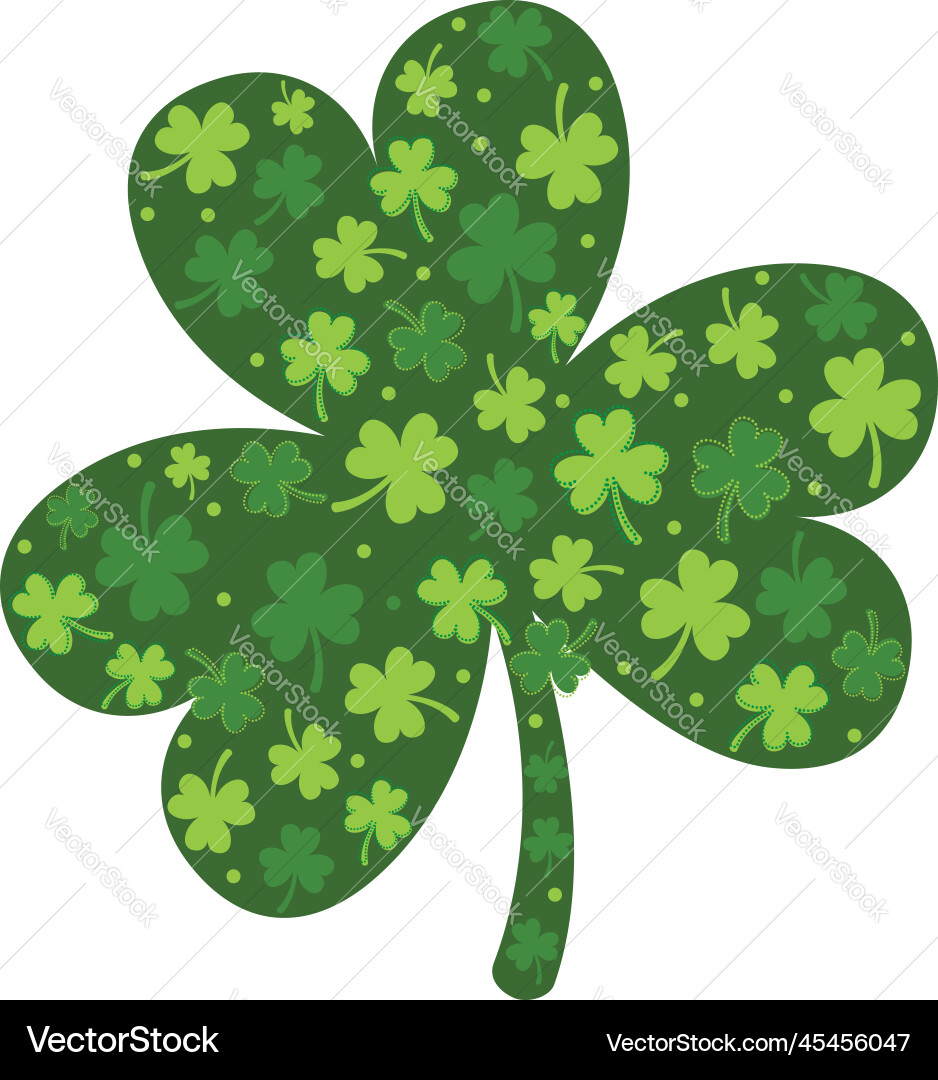 St patrick day lucky four leaf clover Royalty Free Vector
