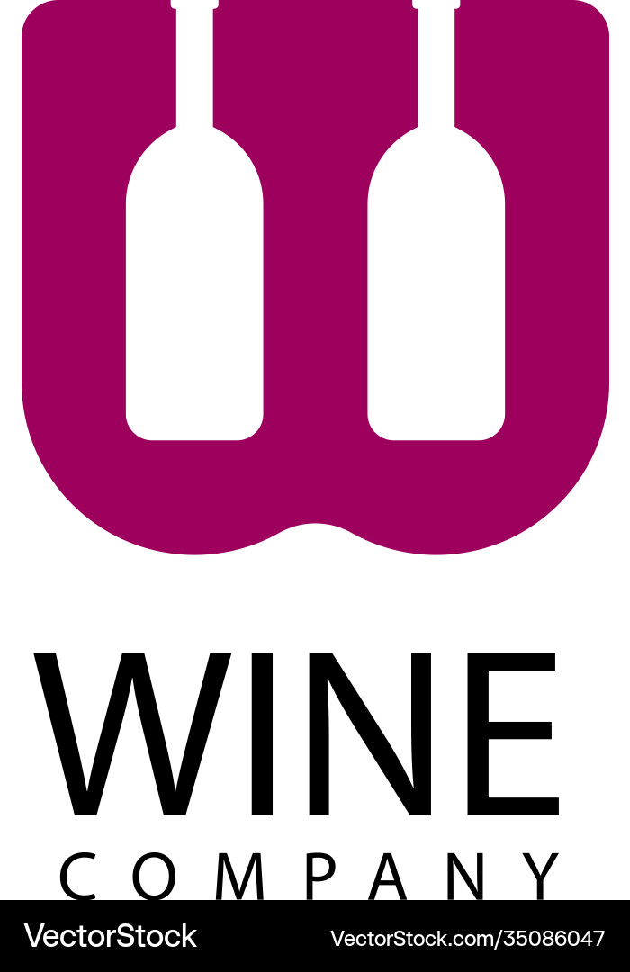 W letter wine logo icon Royalty Free Vector Image