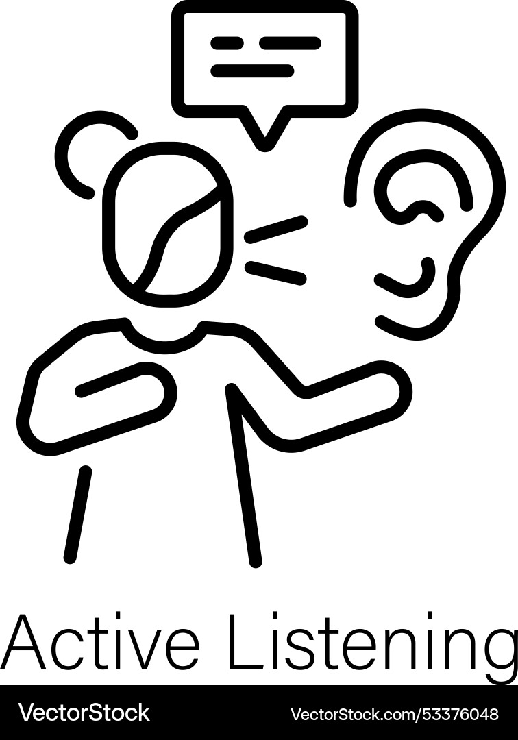 Active listening Royalty Free Vector Image - VectorStock