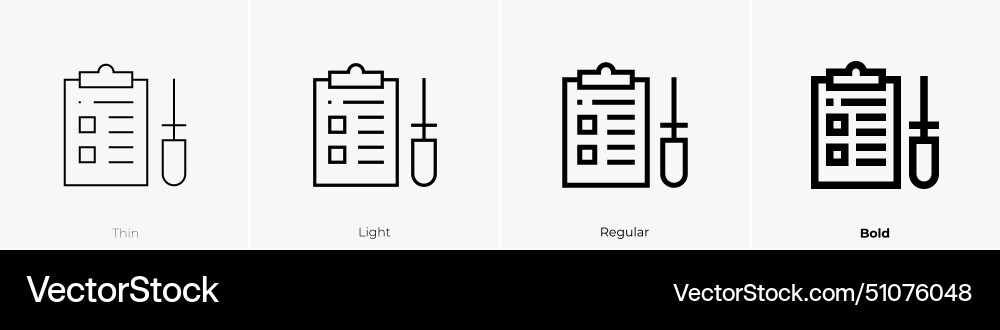 Car inspection icon thin light regular and bold Vector Image