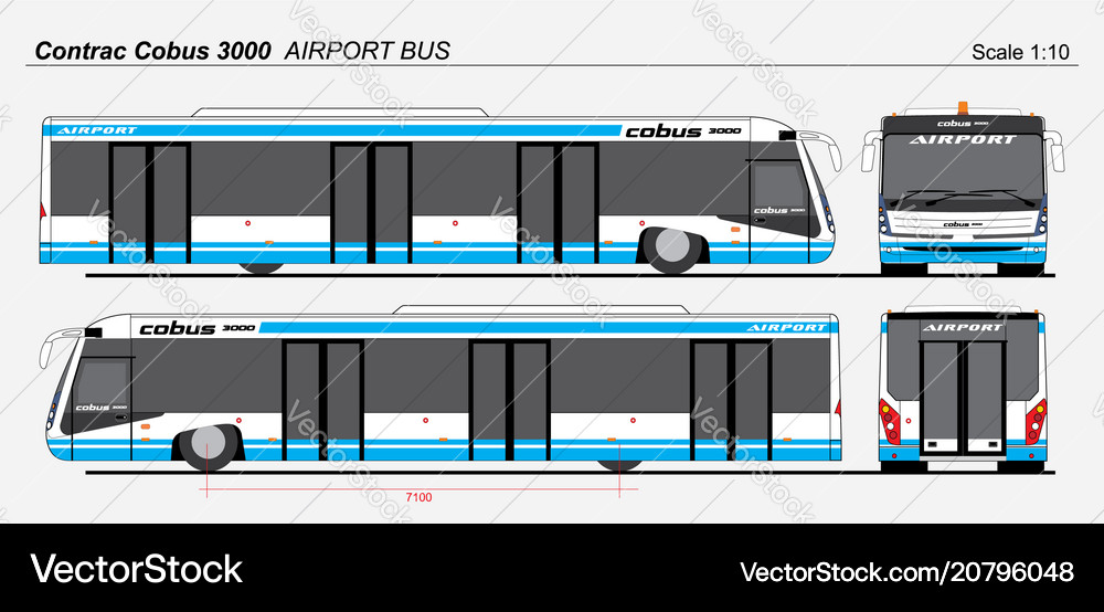 Contrac Cobus 3000 Airport Bus Royalty Free Vector Image