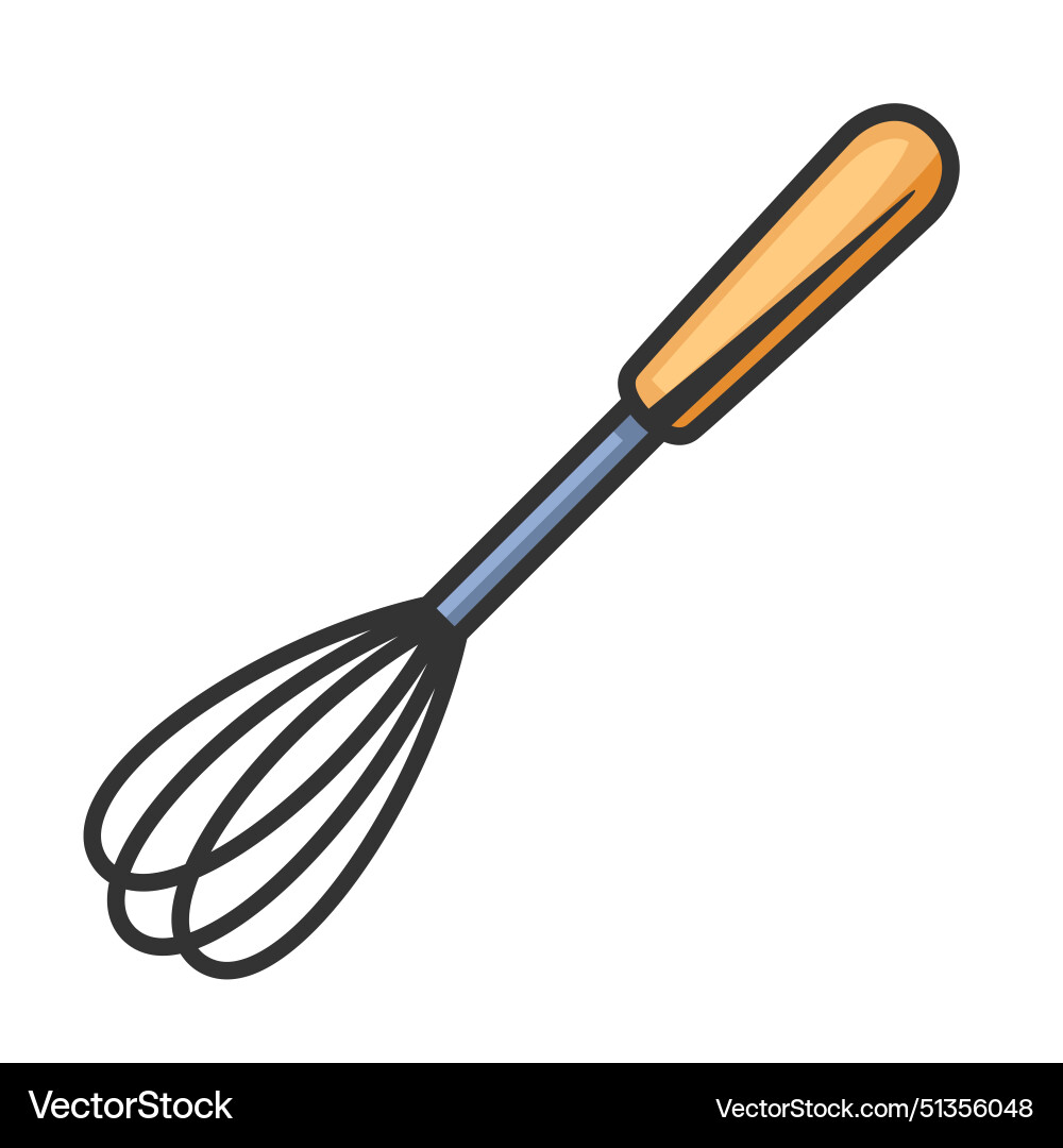 Cooking whisk stylized kitchen Royalty Free Vector Image