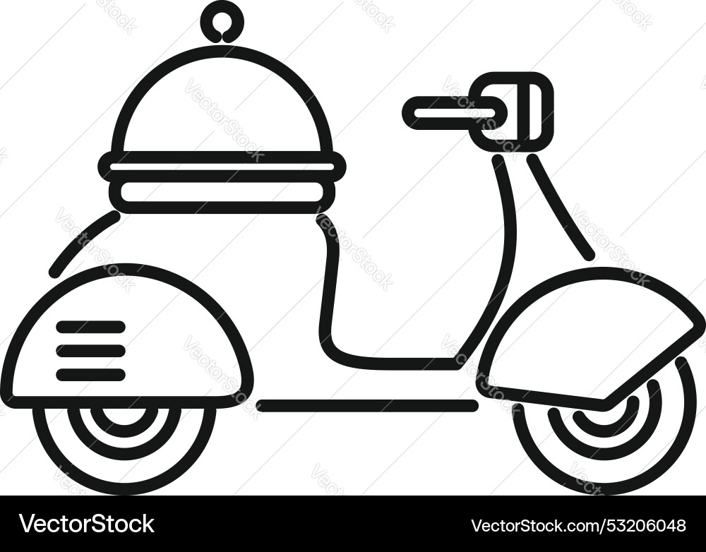 Delivery service scooter carrying food order using