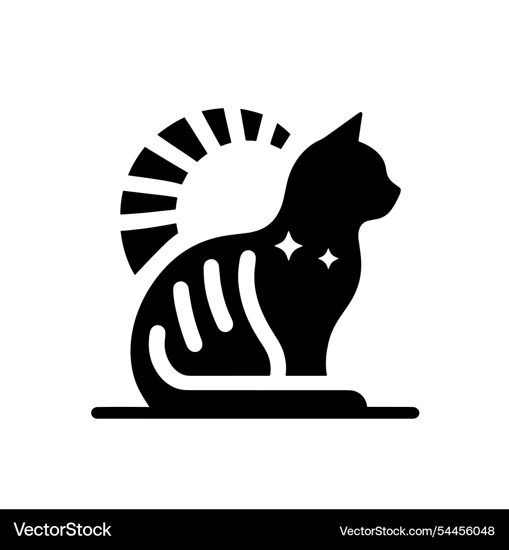 Elegant black cat silhouette Royalty Free Vector Image