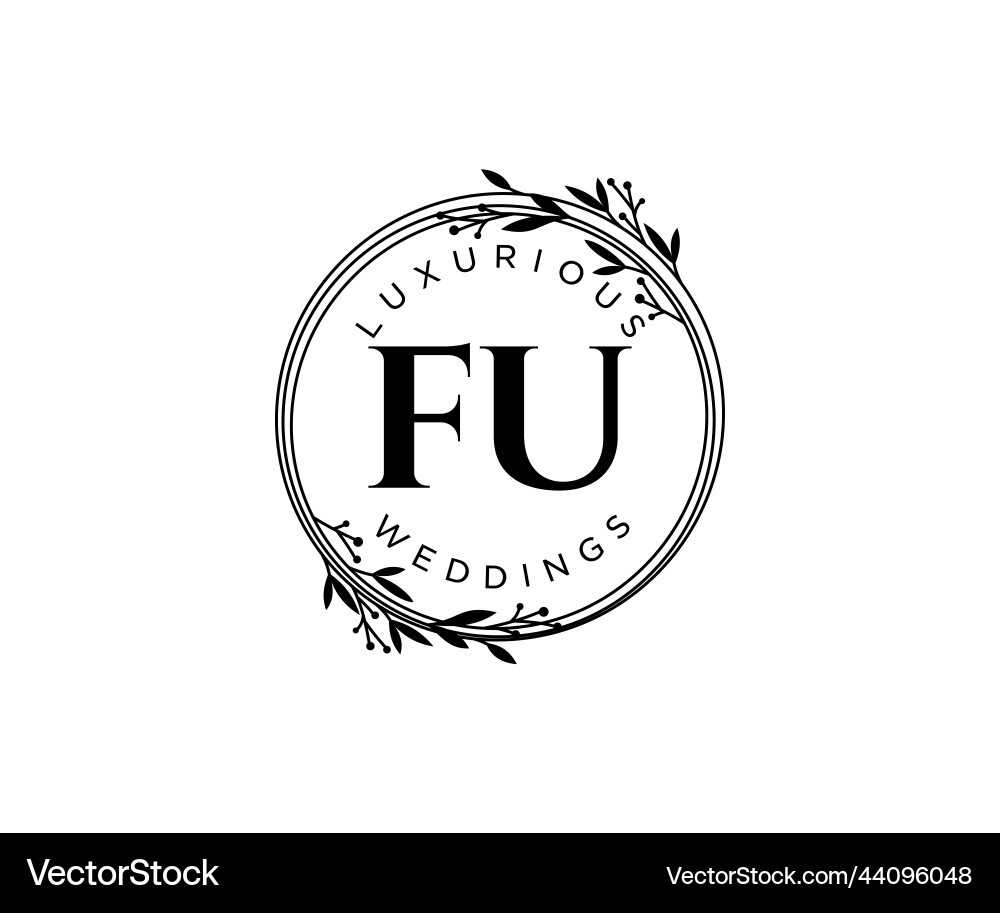 Fu initials letter wedding monogram logos Vector Image