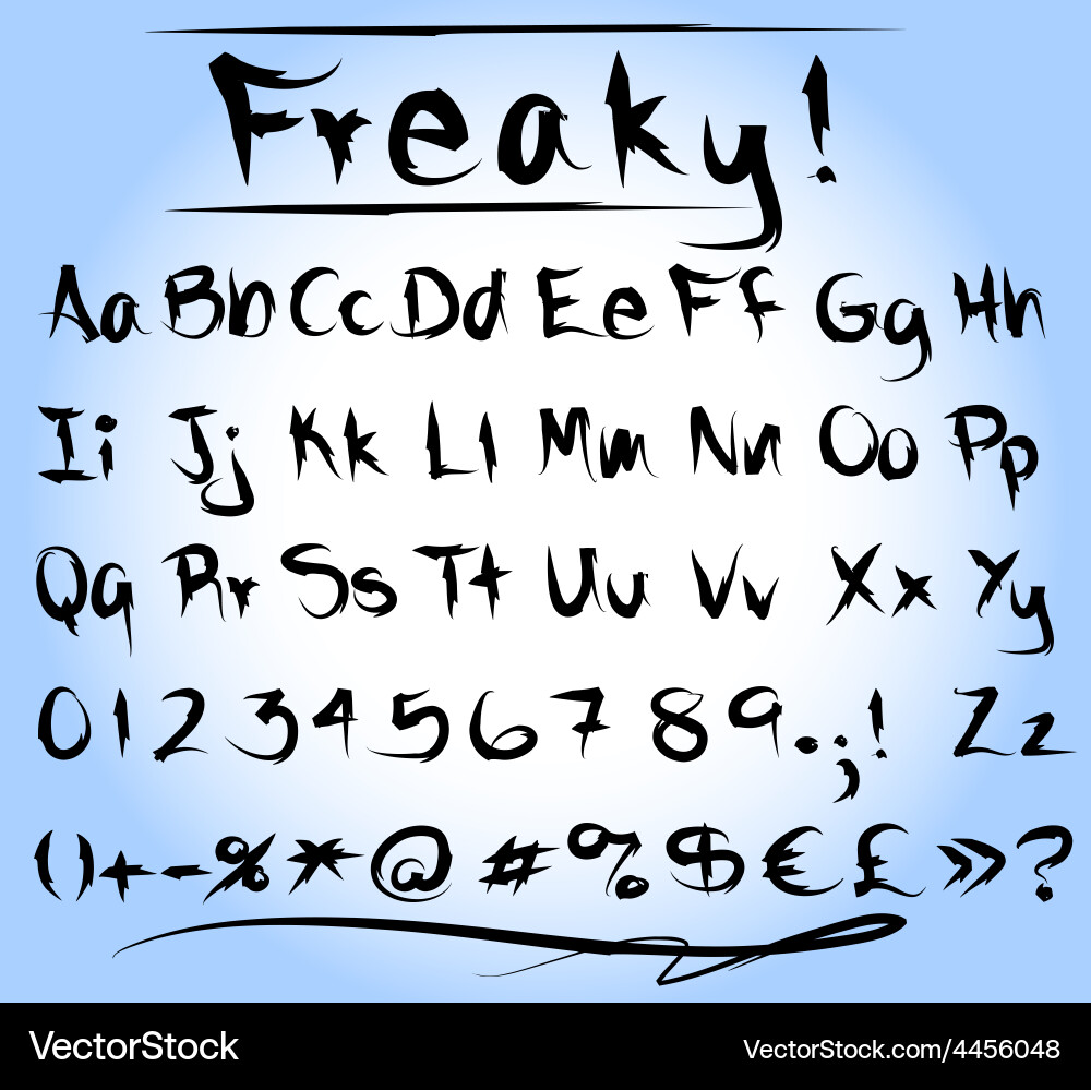 Grunge Font - Wild & Distressed Letters Vector Image