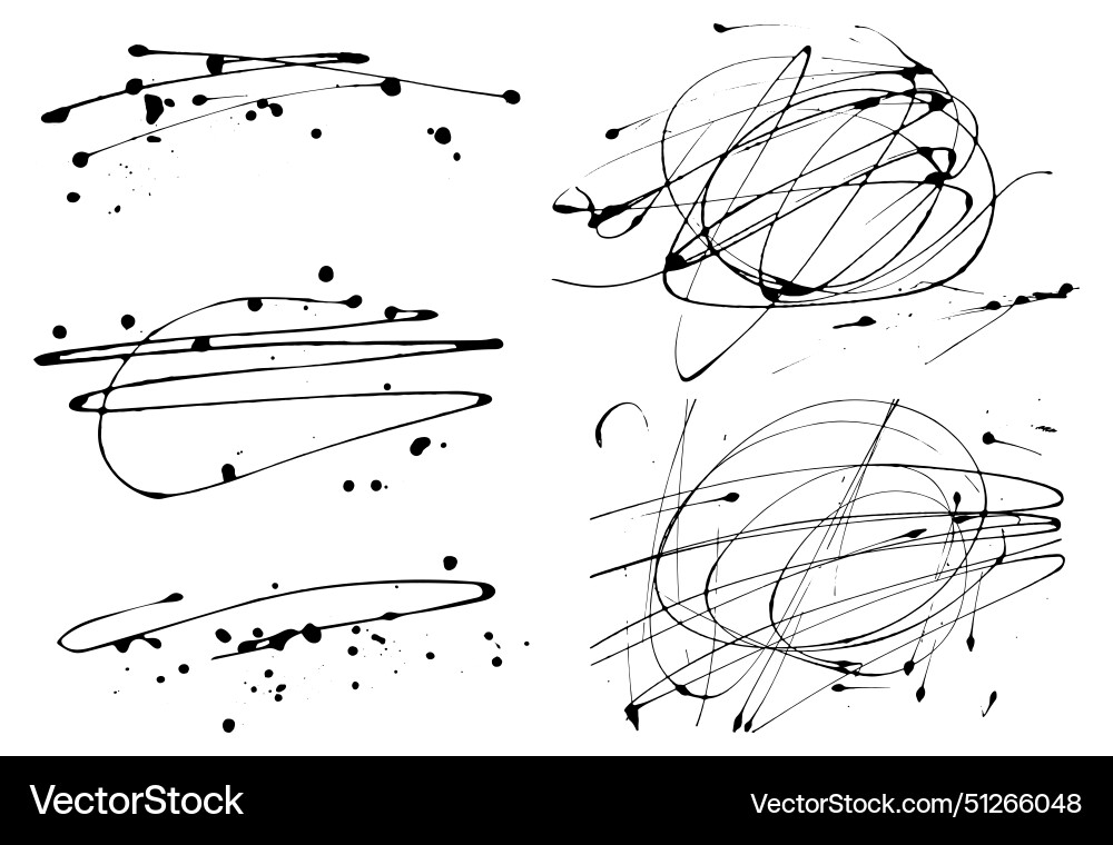 Hand drawn scribble line shapes set doodle Vector Image