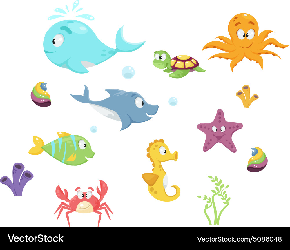 Marine life Royalty Free Vector Image - VectorStock