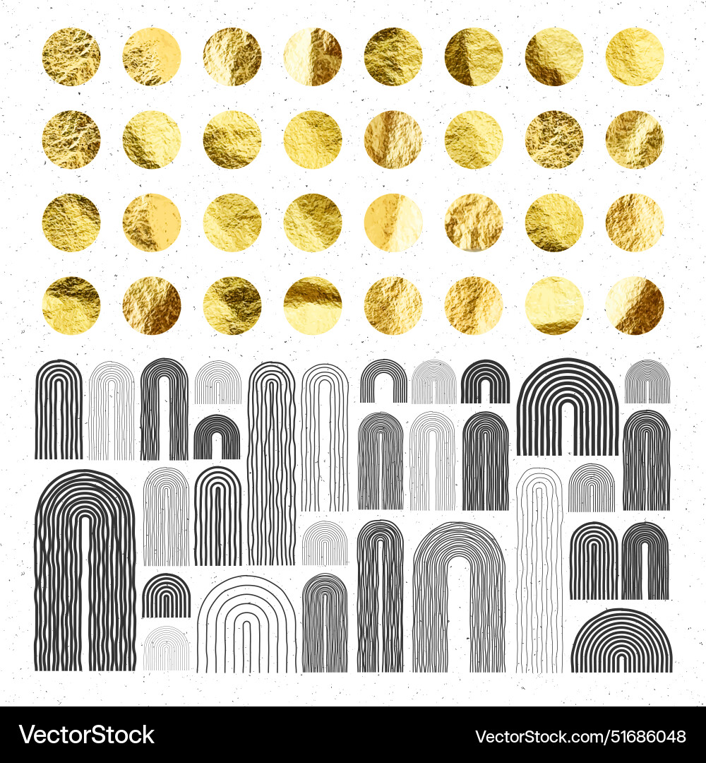 Mid century arch elements modern geometric shapes Vector Image