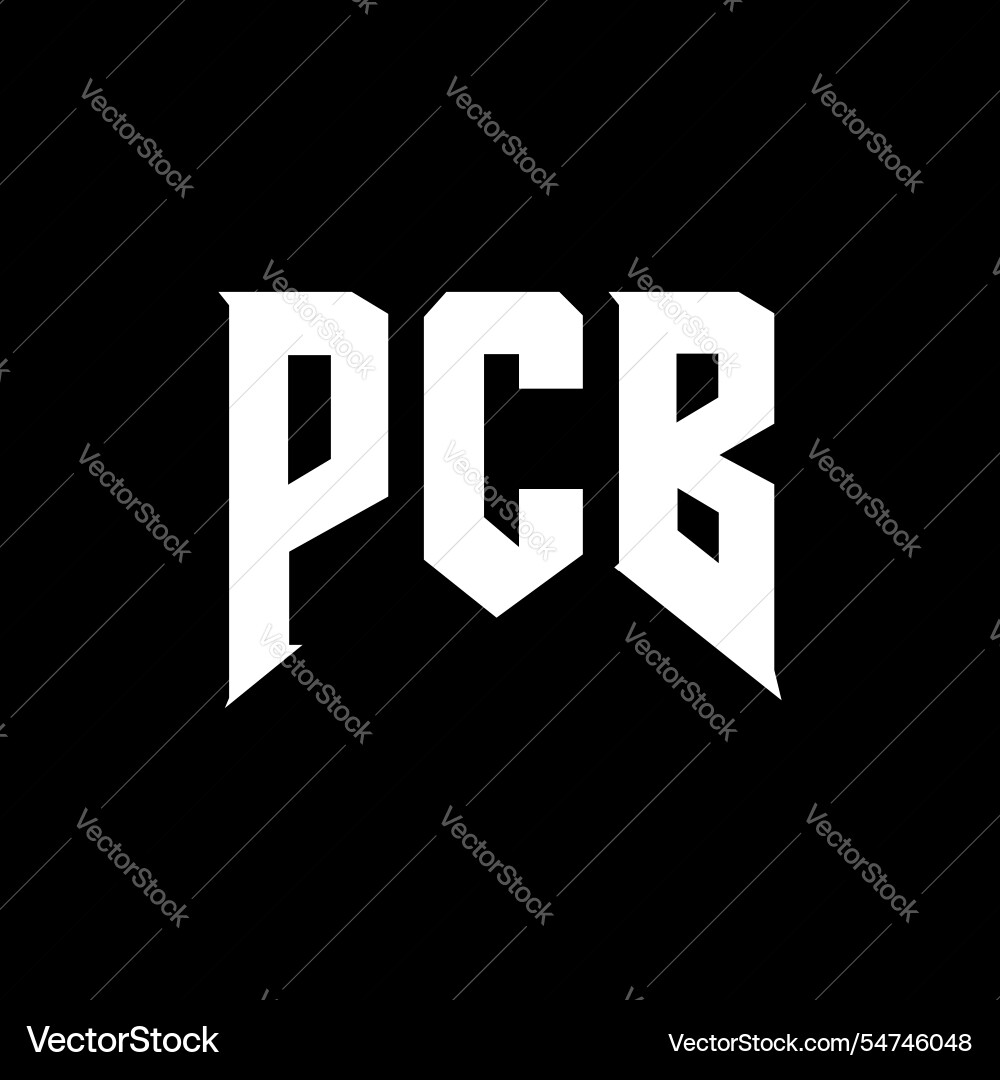 Pcb letter logo design for technology company Vector Image