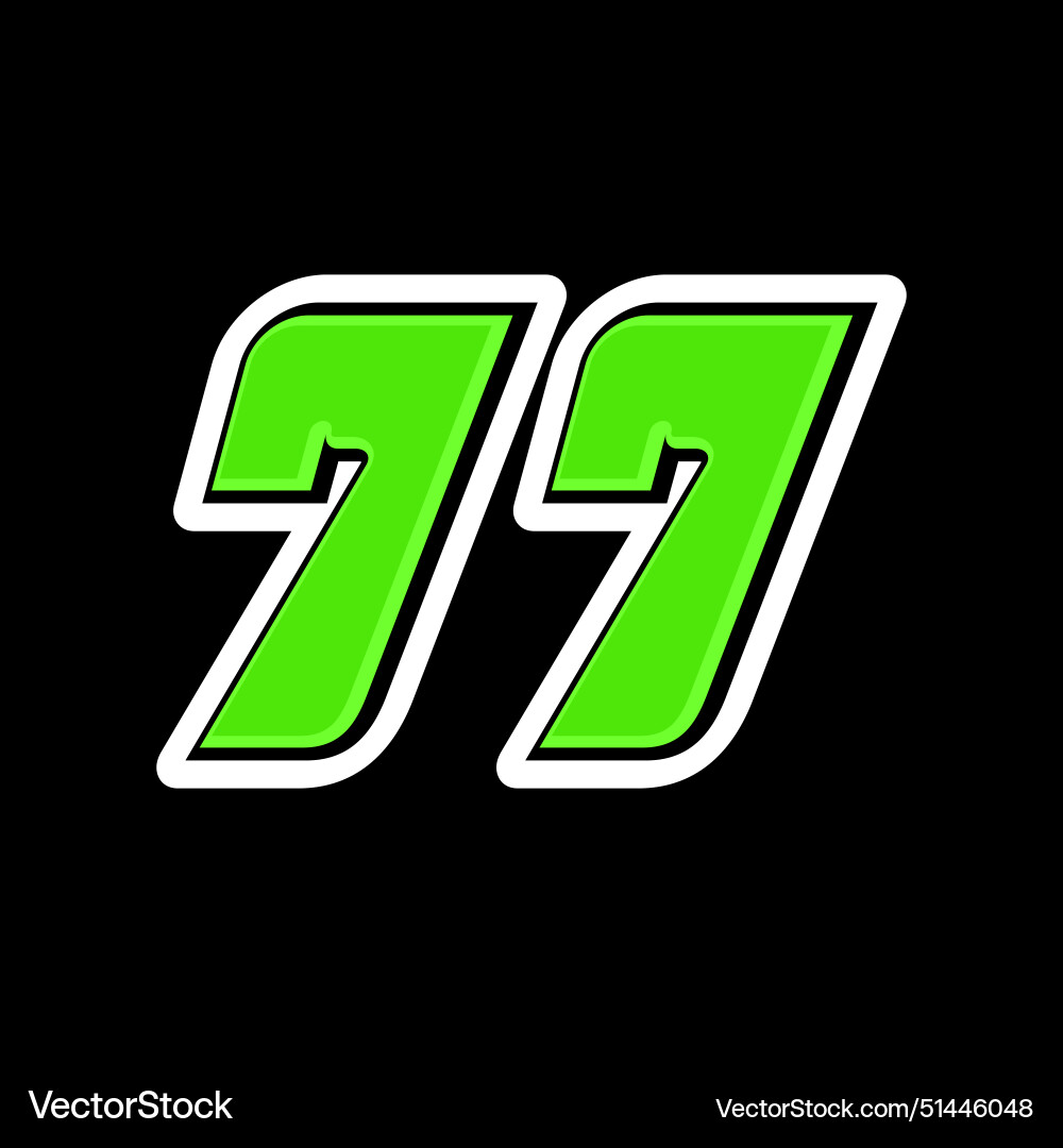 Racing number 77 design template Royalty Free Vector Image