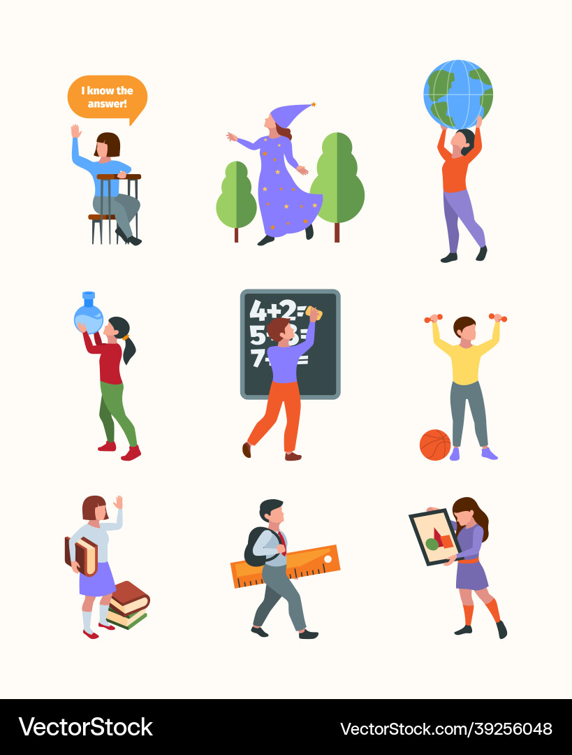 School kids lesson students people education Vector Image