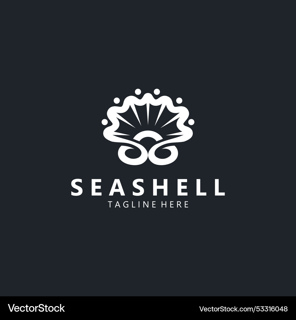 Seashell logo ocean animals premium quality Vector Image