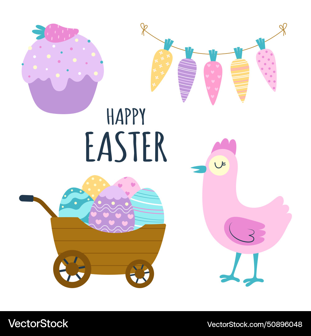 Spring easter collection Royalty Free Vector Image