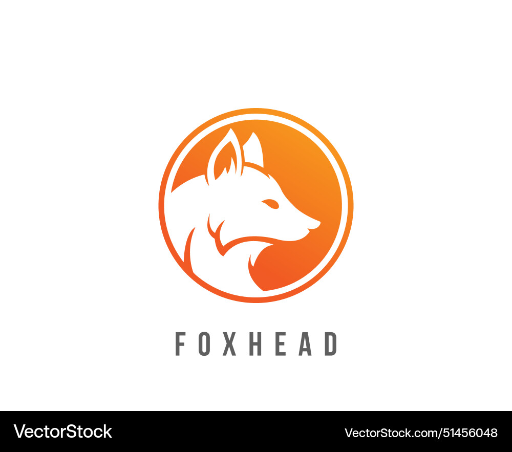 Unique fox head logo design Royalty Free Vector Image