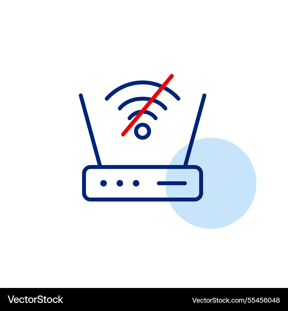 Wi-fi router offline internet outage disconnected Vector Image