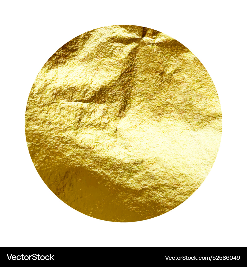 Gold foil shiny handmade circle golden Royalty Free Vector