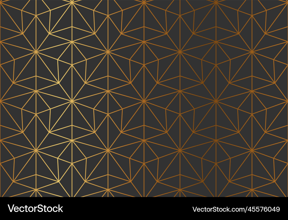 Golden star thin line geometric seamless pattern Vector Image