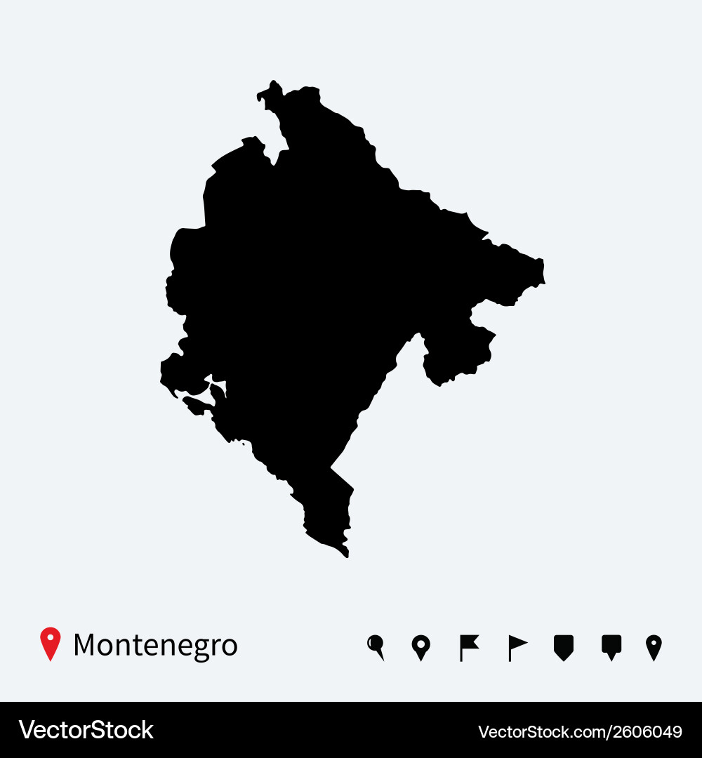 High detailed map of montenegro with navigation Vector Image