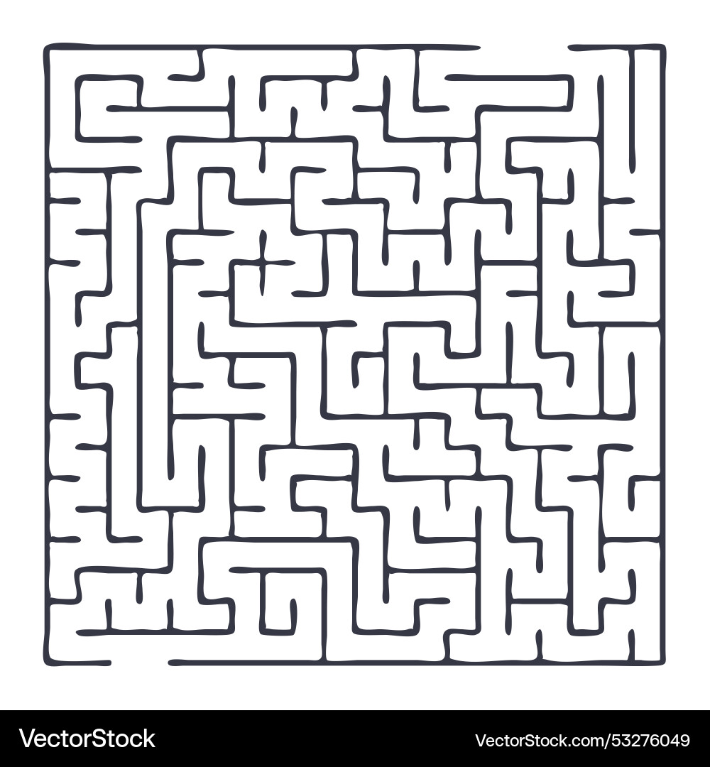 Maze shape design element there is one entrance Vector Image