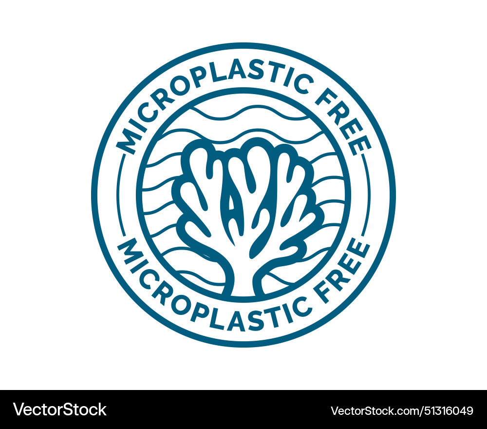 Microplastic free icon for package tag or plastic Vector Image