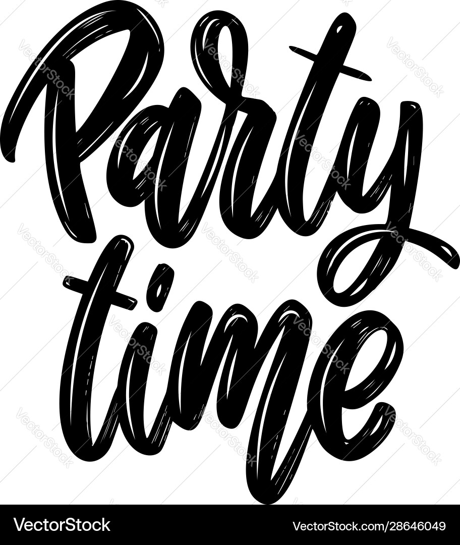 Party time lettering phrase isolated on white Vector Image