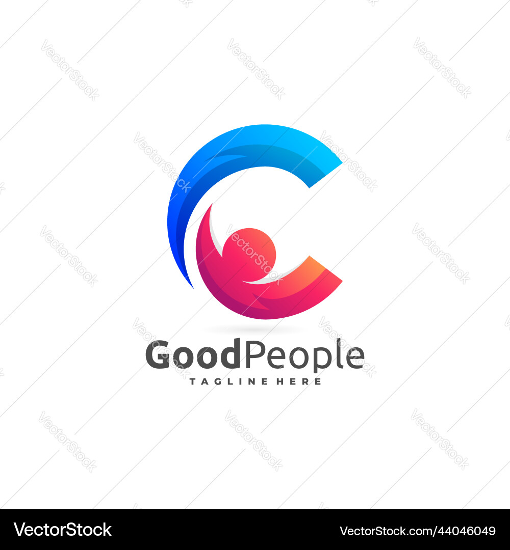 People letter c logo symbol Royalty Free Vector Image
