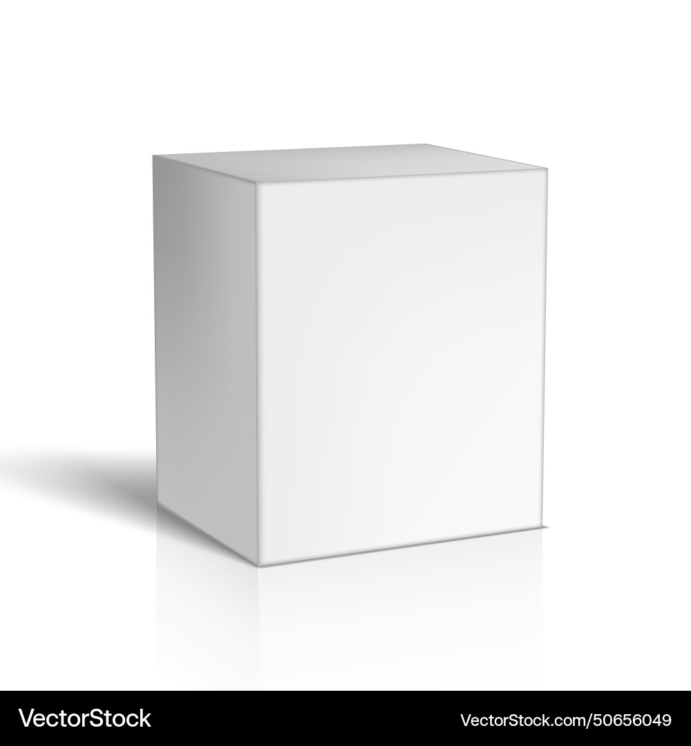 Realistic white cardboard box on back Royalty Free Vector