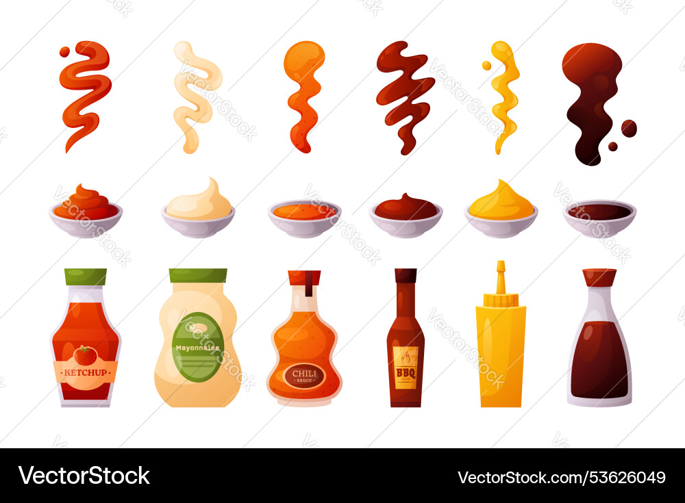 Sauce icons Royalty Free Vector Image - VectorStock