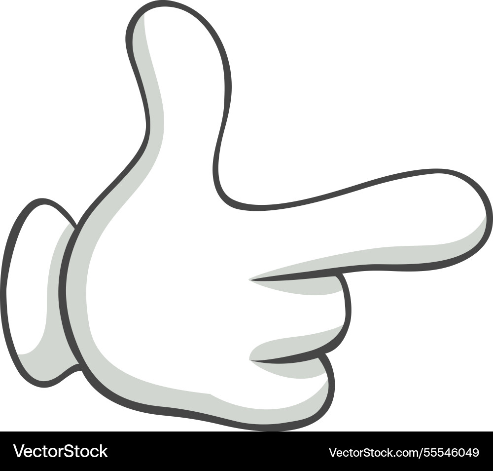 White cartoon hand extending an index finger Vector Image
