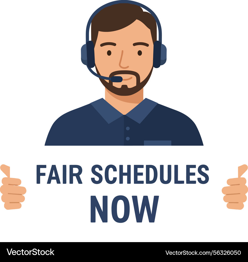 Customer service representative holding fair Vector Image