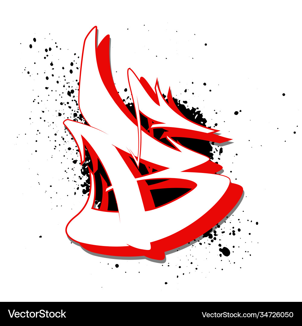Graffiti alphabet letter b against a background Vector Image